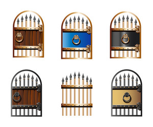 Ancient gate set Royalty Free Vector Image - VectorStock