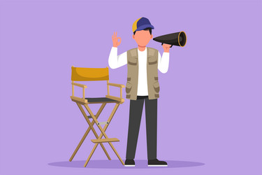 Character flat drawing female film director Vector Image