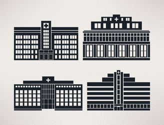 Icon set school buildings Royalty Free Vector Image