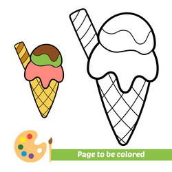 Coloring book for kids ice cream Royalty Free Vector Image