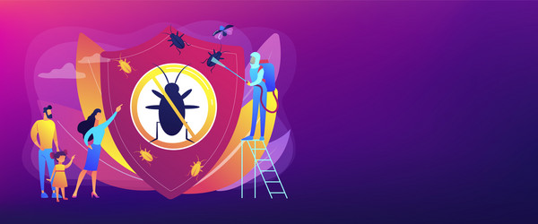 Home pest insects control concept banner header Vector Image