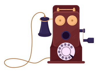 Old vintage phone cartoon classic rotary Vector Image