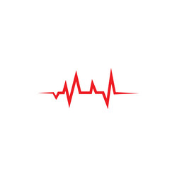 Pulse line template red Royalty Free Vector Image