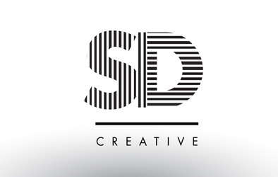 Sd modern letter logo design with swoosh Vector Image