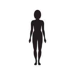 Female silhouette of normal physique in front Vector Image