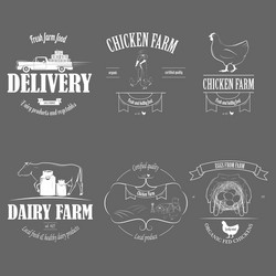Farm label set Royalty Free Vector Image - VectorStock