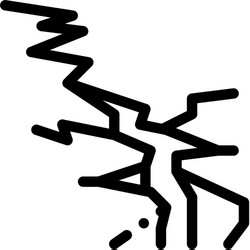 Ground fault earthquakes icon Royalty Free Vector Image