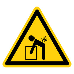 Caution lift hazard use four person lift symbol Vector Image