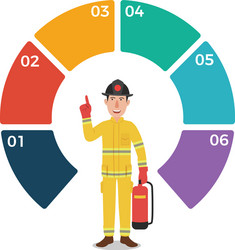 Firefighter id badge design template Royalty Free Vector