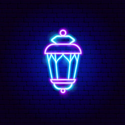 Arabic lantern neon sign Royalty Free Vector Image