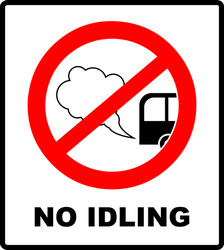 No idling car exhaust sign or engine turn off Vector Image