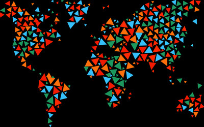 World map comic style Royalty Free Vector Image