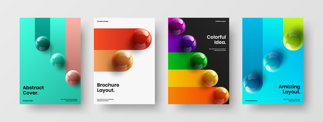 Isolated realistic balls presentation layout set Vector Image