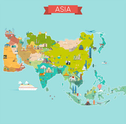 Map of asia Royalty Free Vector Image - VectorStock