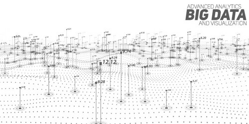 Big data concept binary matrix code artificial Vector Image
