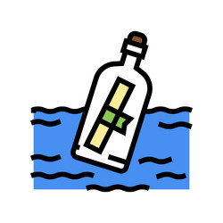 Message in a bottle and anchor cartoon clipart Vector Image