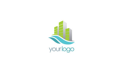 Industrial building logo design with modern Vector Image