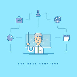 Business strategy cartoon character giving Vector Image
