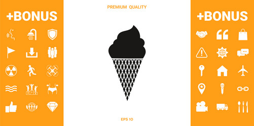 Ice cream symbol icon Royalty Free Vector Image