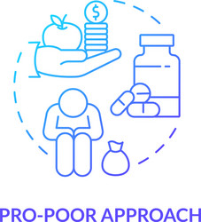 Pro poor approach concept icon Royalty Free Vector Image