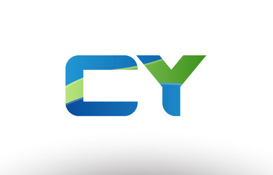 Red white alphabet letter cy c y combination Vector Image