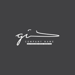 Gi initial letter signature logo template Vector Image