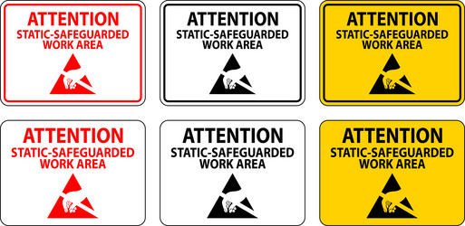 Warning sign use static grounding devices Vector Image