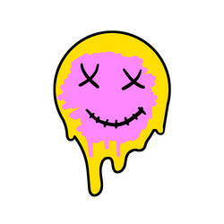 Acid smiley face psychedelic symbol of rave Vector Image