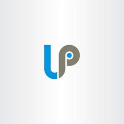Lp l p letter logo design with swoosh and black Vector Image