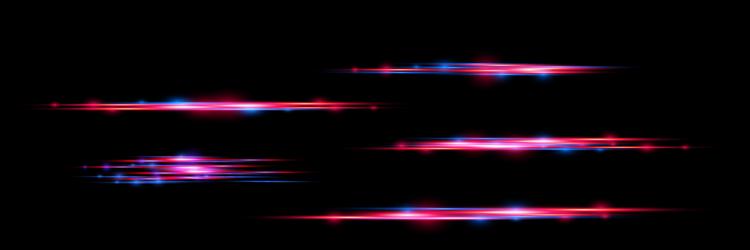 Red blue motion police line horizontal light rays Vector Image