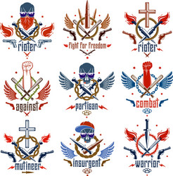 Revolution and riot aggressive emblem or logo Vector Image