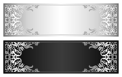 Black and silver design templates set Royalty Free Vector