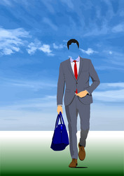 Abstract handsome man without face 3d Royalty Free Vector