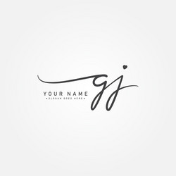 Jg simple signature logo - handwritten template Vector Image