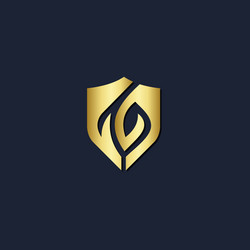 Round circle leaf gold logo Royalty Free Vector Image