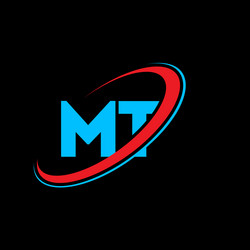 Mt logo m t design white letter mtm Royalty Free Vector