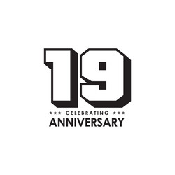 19th year anniversary logo design template Vector Image