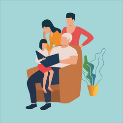 Family activities design flat Royalty Free Vector Image