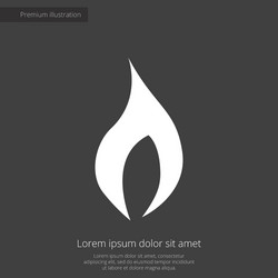 Fire outline symbol dark on white background logo Vector Image