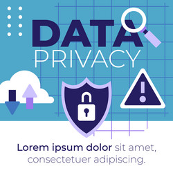 Flat design data privacy post stories Royalty Free Vector