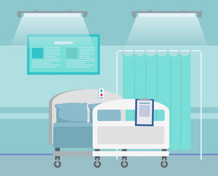 Inpatient department hospital scene flat design Vector Image