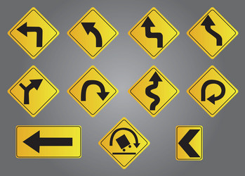 Road signs set Royalty Free Vector Image - VectorStock