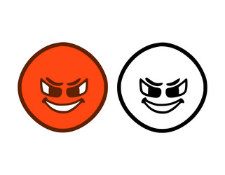 Sneaky emoticon in doodle style on a white Vector Image