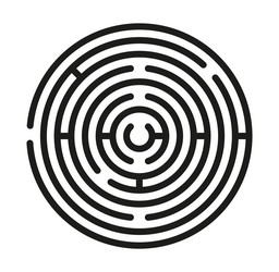 Circle maze round labyrinth with one entrance Vector Image