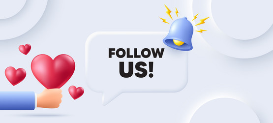 Follow us tag special offer sign hands showing Vector Image