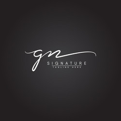 Initial signature logo for letter gn - logo Vector Image