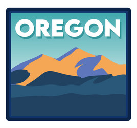 Oregon state with green background Royalty Free Vector Image