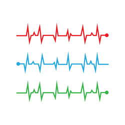 Pulse line template red Royalty Free Vector Image