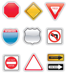 Road signs set Royalty Free Vector Image - VectorStock