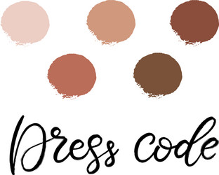 Wedding dress code color palette Royalty Free Vector Image